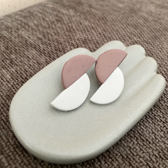 Jewelry | Geometric Minimal Polymer Clay Studs | Poshmark